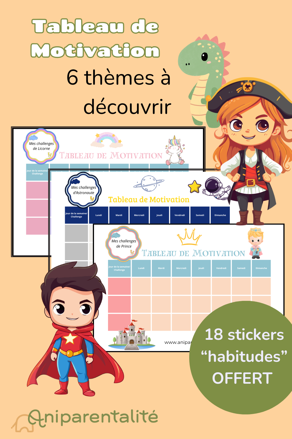 Tableau de motivation : dès 3 ans, à imprimer. - Aniparentalité